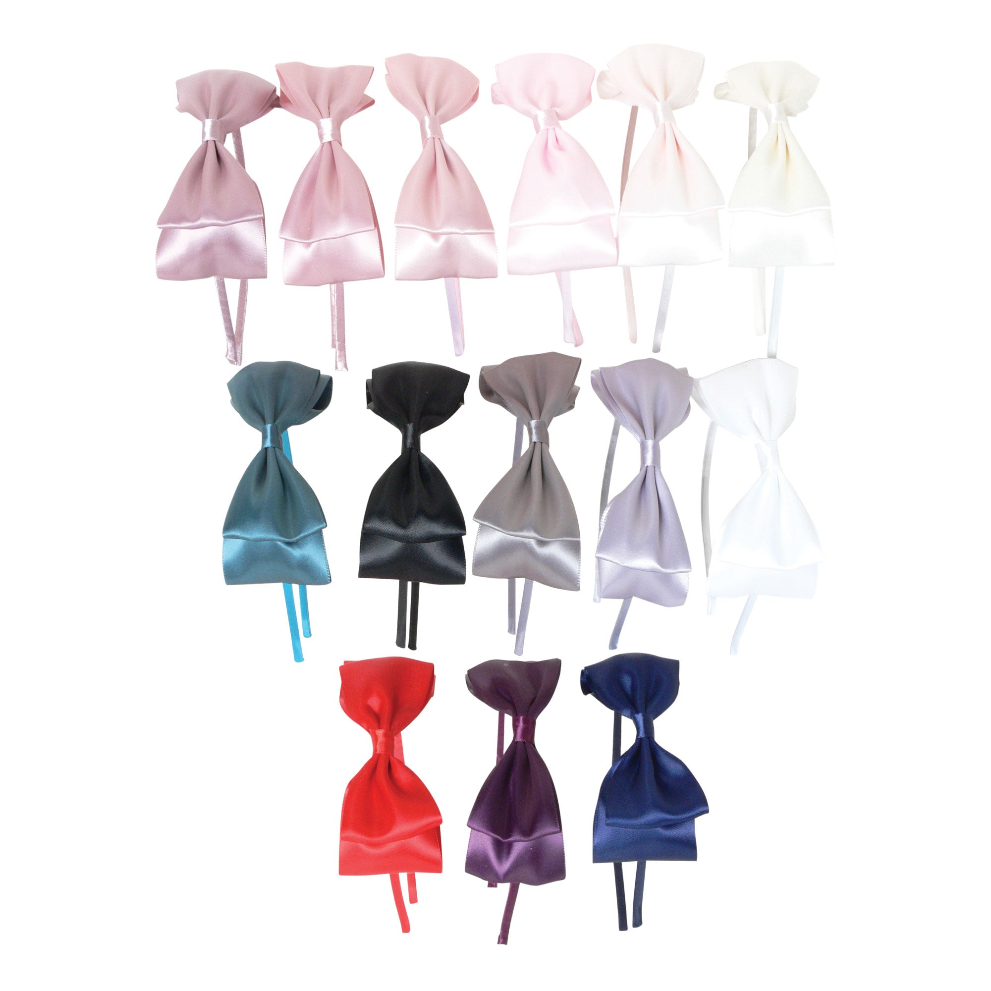 Empress Satin Flat Bow Headbands – Bows Arts